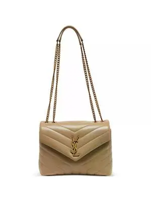Saint Laurent Loulou Matelassé Shoulder Bag - Neutrals