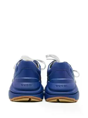 Gucci Rhyton Low-top Sneakers With Logo Print - Blue
