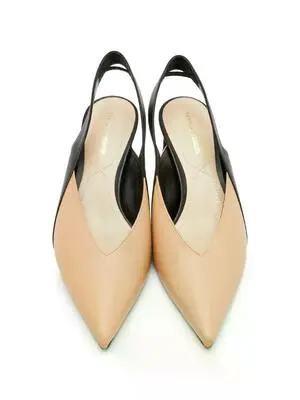 NICHOLAS KIRKWOOD Beige Leather Pointed Toe Slingback Pumps - Neutrals