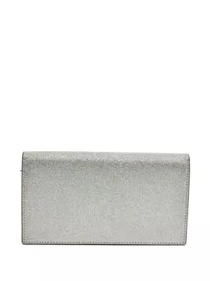 CHRISTIAN LOUBOUTIN Loubi54 Glitter-detail Clutch Bag - Silver
