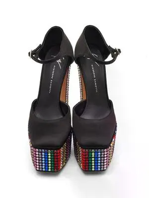 GIUSEPPE ZANOTTI Embellished Crystal Platform Pumps - Black