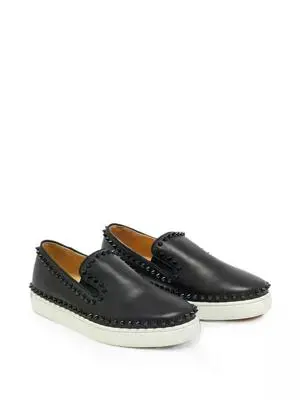 CHRISTIAN LOUBOUTIN Pik Boat Signature Spike Detailing Slip-on Sneakers