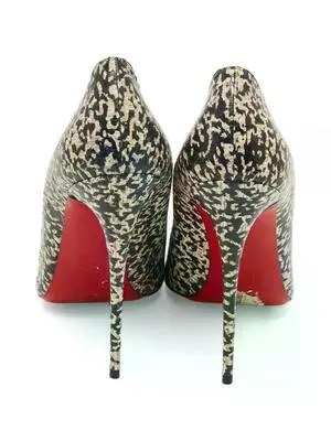 CHRISTIAN LOUBOUTIN Lock So Kate Snakeskin-embossed Pumps - Black