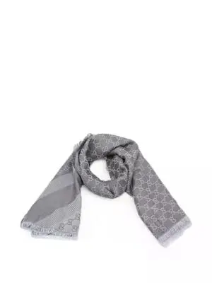 Gucci Gg Jacquard Fringed Scarf
