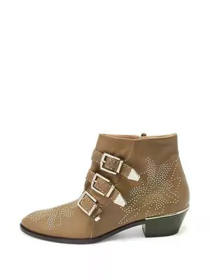 Chloé Susanna Buckled Ankle Boots - Brown