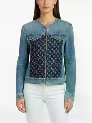 LOUIS VUITTON Monogram Zip-up Denim Jacket - Blue