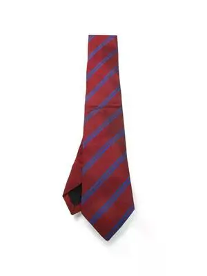 Burberry Silk Diagonal Stripe Skinny Tie - Red