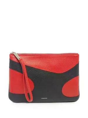 FERRAGAMO Leather Wristlet Clutch Bag - Red