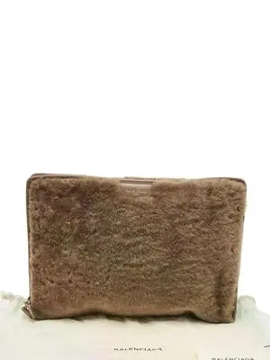 Balenciaga Bazar Shearling Clutch Bag