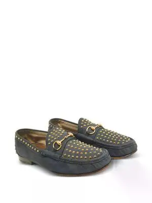 Gucci Horsebit Studded Loafers - Blue