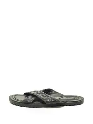 Fendi Embossed Ff Logo Criss-cross Slides