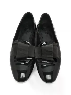 Giorgio Armani Bow-detail Patent-leather Loafers