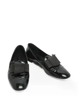 Giorgio Armani Bow-detail Patent-leather Loafers