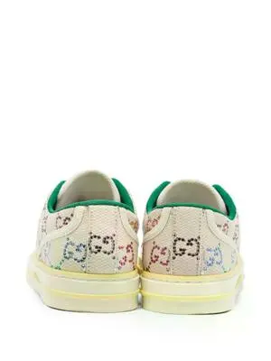 Gucci Tennis 1977 Lace-up Sneakers With Crystal Embellishments - Neutrals