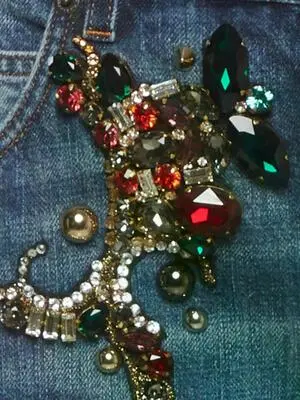 Dolce & Gabbana Distressed Crystal-embellished Jeans