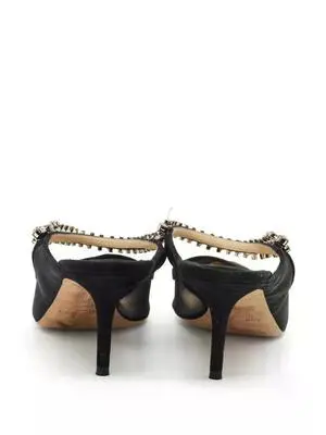 JIMMY CHOO Bing 100 Crystal-embellished Suede Heeled Pumps