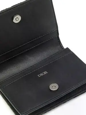 Dior Oblique Canvas Flap Card Case - Black