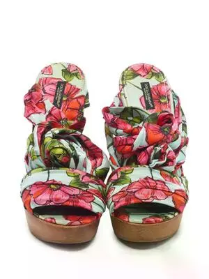 Dolce & Gabbana Floral Print Platform Sandals