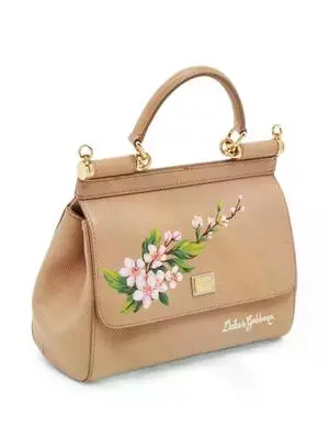 Dolce & Gabbana Miss Sicily Floral-print Two-way Handbag - Neutrals