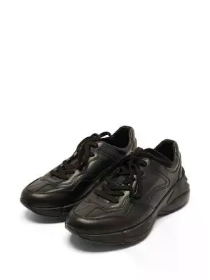 Gucci Rhyton Leather Sneakers - Black