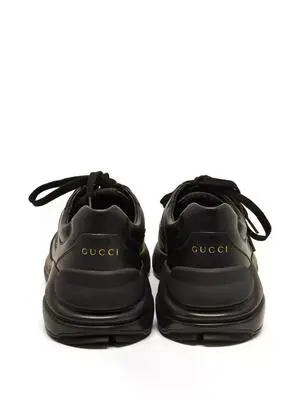 Gucci Rhyton Leather Sneakers - Black