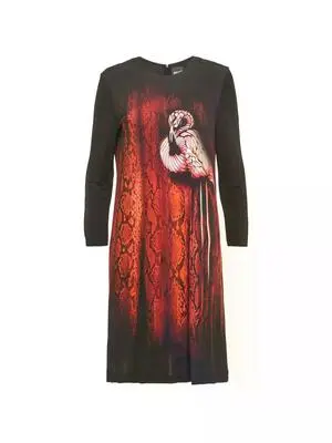 Just Cavalli Snake-print Flamingo Mini Dress - Black