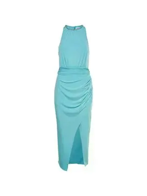 SELF-PORTRAIT Jersey Halter Midi Dress - Blue