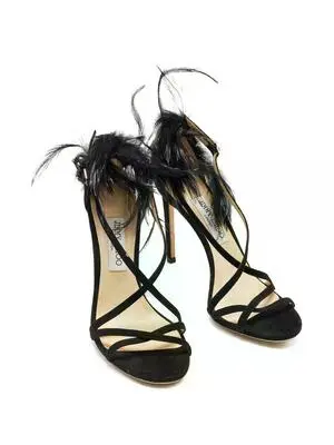 JIMMY CHOO Belissa Feather-trim Sandals