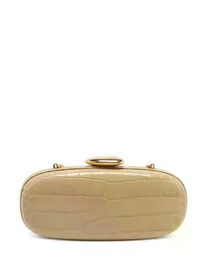 Michael Kors Tina Croc-embossed Clutch Bag With Chain Strap