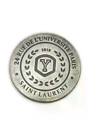 Saint Laurent 2018 Engraved Medallion Brooch