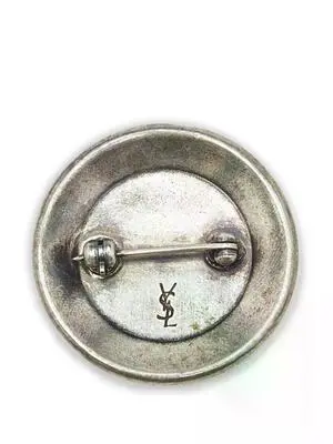 Saint Laurent 2018 Engraved Medallion Brooch