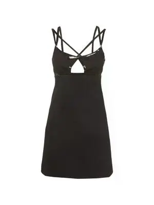 Miu Miu Sequin-embellished Cut-out Mini Dress - Black