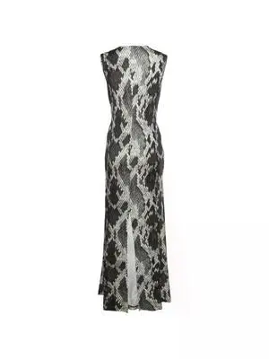 Just Cavalli Snake-effect Ruched Maxi Dress