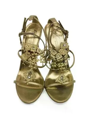 GIUSEPPE ZANOTTI Amira Charm-embellished Stiletto Sandals - Green