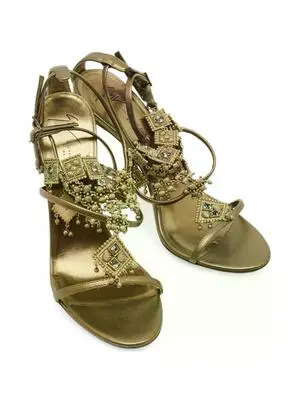 GIUSEPPE ZANOTTI Amira Charm-embellished Stiletto Sandals - Green