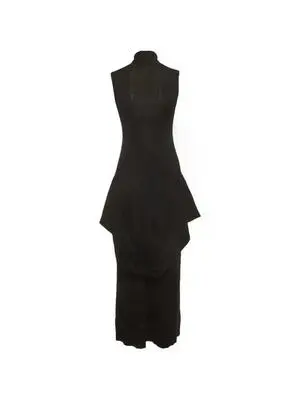 TOTEME Sleeveless High Neck Draped Midi Dress
