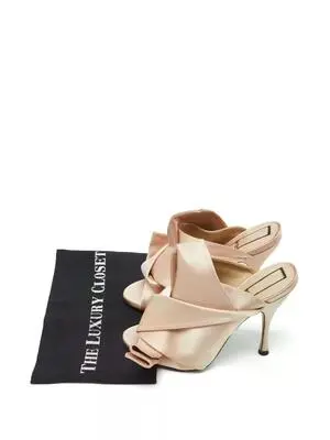 N°21 Pleated Satin Mules With Knot Detail