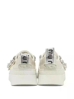 Miu Miu Crystal-embellished Slip-on Sneakers