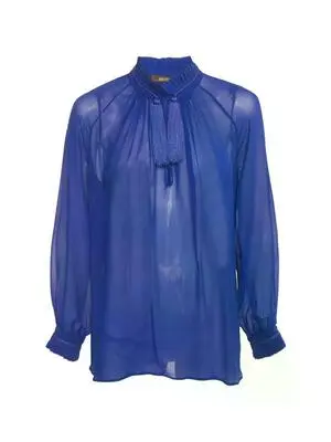 Roberto Cavalli Tassel-detail Long-sleeve Top - Blue