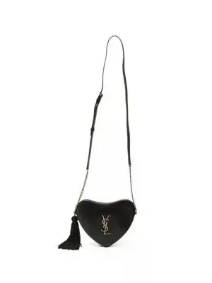 Saint Laurent 2018 Heart Chain-strap Leather Crossbody Bag
