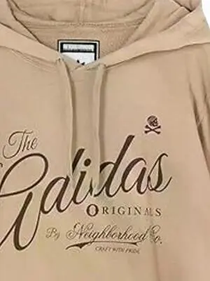 Adidas Neighborhood Logo-print Hoodie - Neutrals