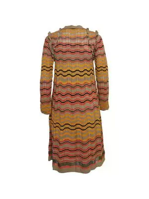 Missoni Ruffled Zigzag-knit Midi Dress - Neutrals