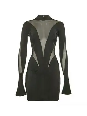 Thierry Mugler X H&m Tulle-trim Mini Dress