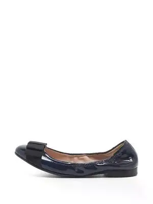 Miu Miu Patent Leather Bow Detail Ballet Flats - Blue