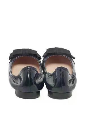 Miu Miu Patent Leather Bow Detail Ballet Flats