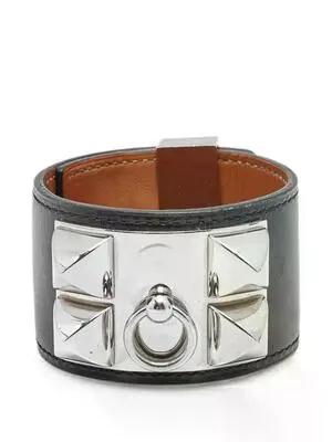 Hermès Collier De Chien Leather Bracelet - Silver