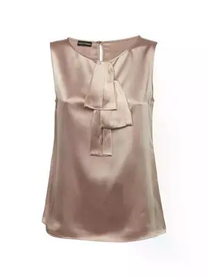 Emporio Armani Bow-detail Sleeveless Blouse - Pink