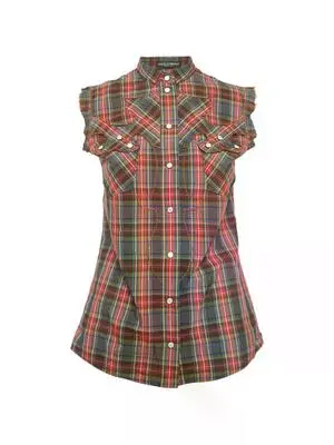 Dolce & Gabbana Plaid-pattern Sleeveless Shirt