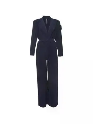 Norma Kamali Belted Full-sleeve Jumpsuit - Blue