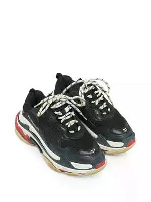 Balenciaga Triple S Mesh-detail Sneakers - Black